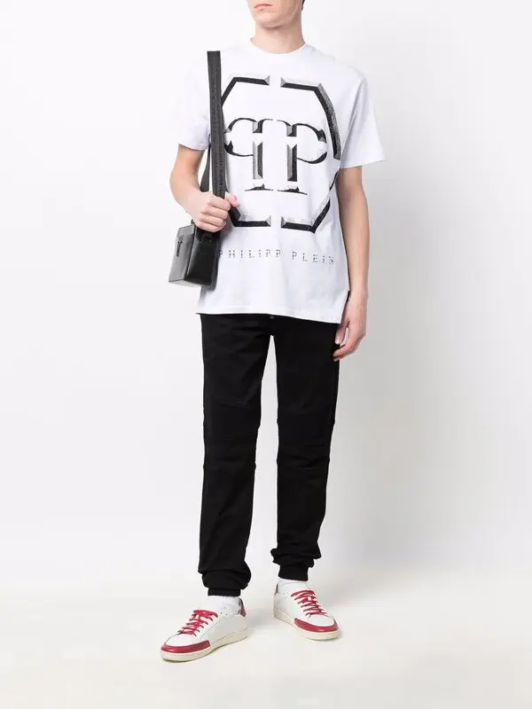 Philipp Plein Embellished-logo T-shirt - White