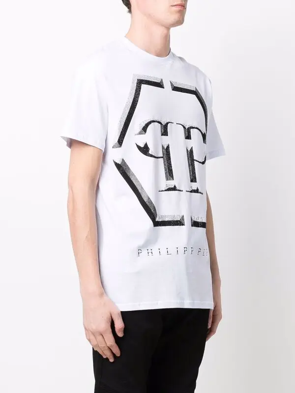 Philipp Plein Embellished-logo T-shirt - White