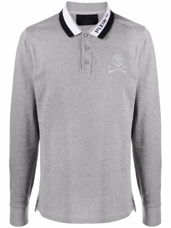 Philipp Plein Logo Skull Print Polo Shirt