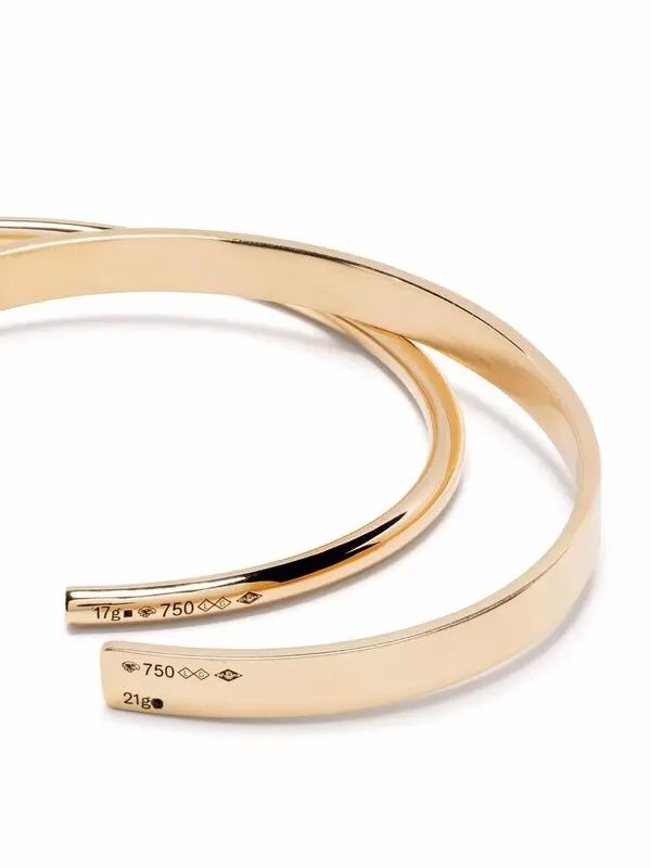 Le Gramme 18kt Polished Yellow Ribbon Cuff Set