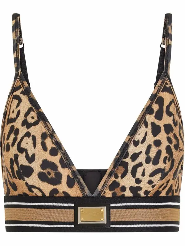 Dolce & Gabbana Leopard-print Bralette Top - Brown