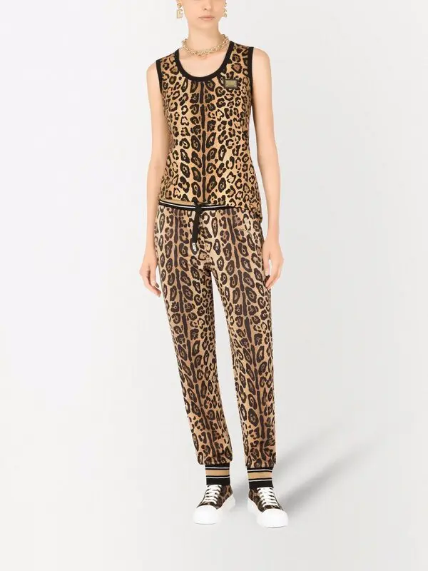 Dolce & Gabbana Leopard-print Tank Top - Brown