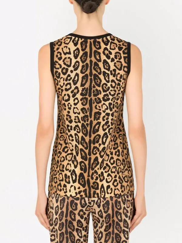 Dolce & Gabbana Leopard-print Tank Top - Brown
