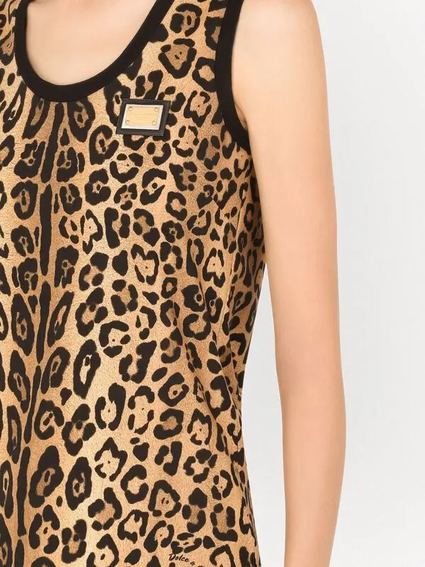 Dolce & Gabbana Leopard-print Tank Top - Brown