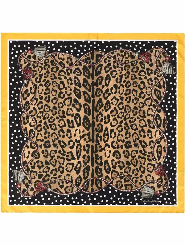 Dolce & Gabbana Leopard-print Silk Scarf - Brown