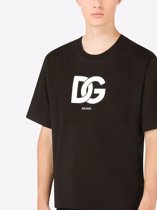 Dolce & Gabbana Dg-Logo Cotton T-Shirt In Black - 40% Off