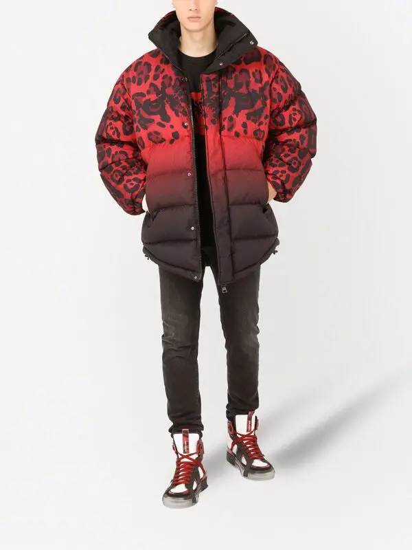 Dolce & Gabbana Reversible Animal-print Puffer Coat