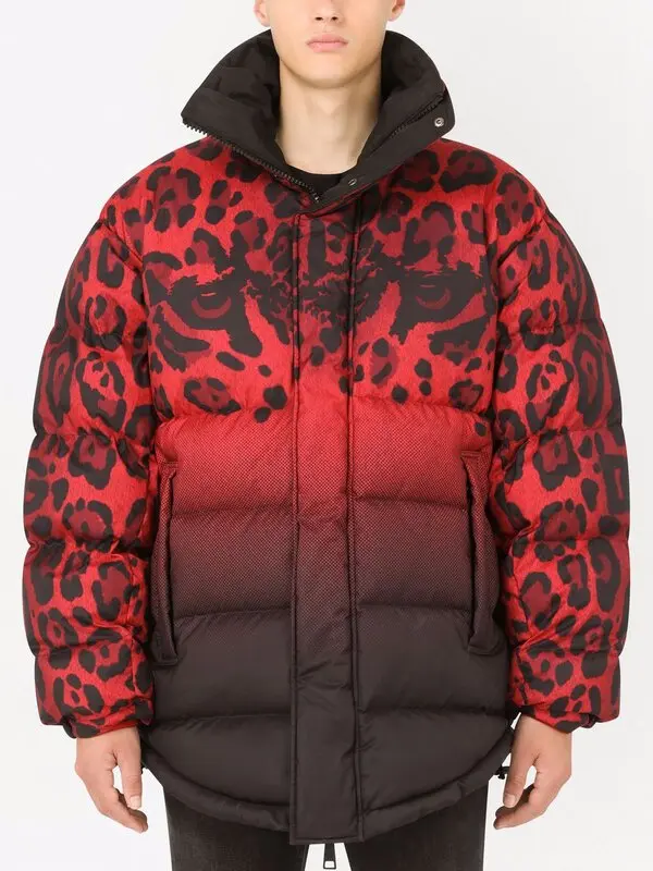 Dolce & Gabbana Reversible Animal-print Puffer Coat