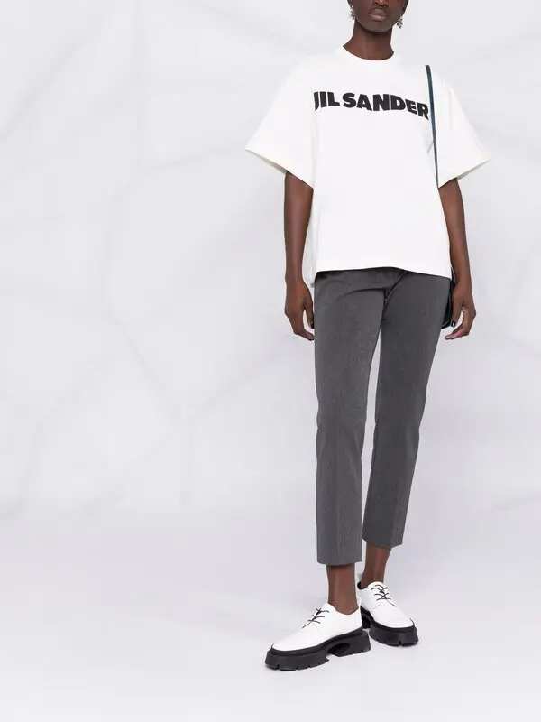 JIL SANDER Boxy-fit Logo-print T-shirt - White