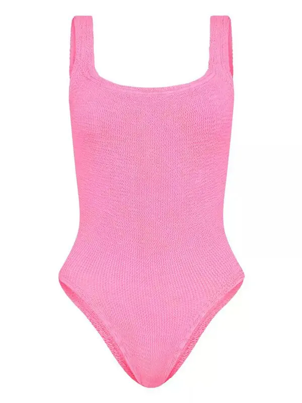 Hunza G Ruched Square-neck Swimsuit - Pink