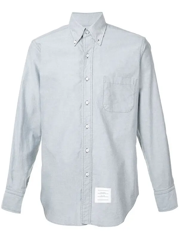 Thom Browne Grosgrain Placket Oxford Shirt - Blue
