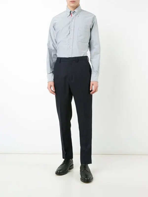 Thom Browne Grosgrain Placket Oxford Shirt - Blue