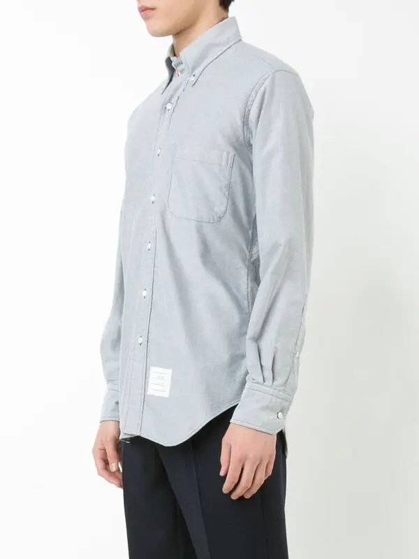 Thom Browne Grosgrain Placket Oxford Shirt - Blue
