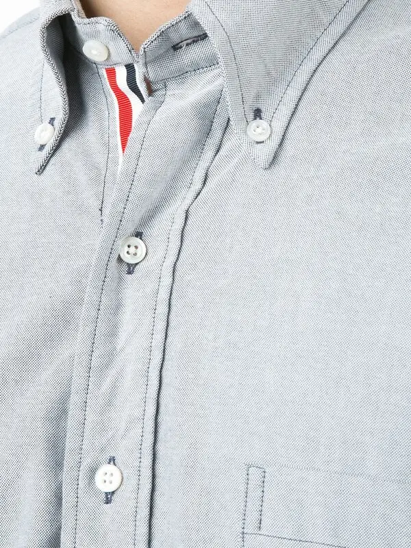 Thom Browne Grosgrain Placket Oxford Shirt - Blue