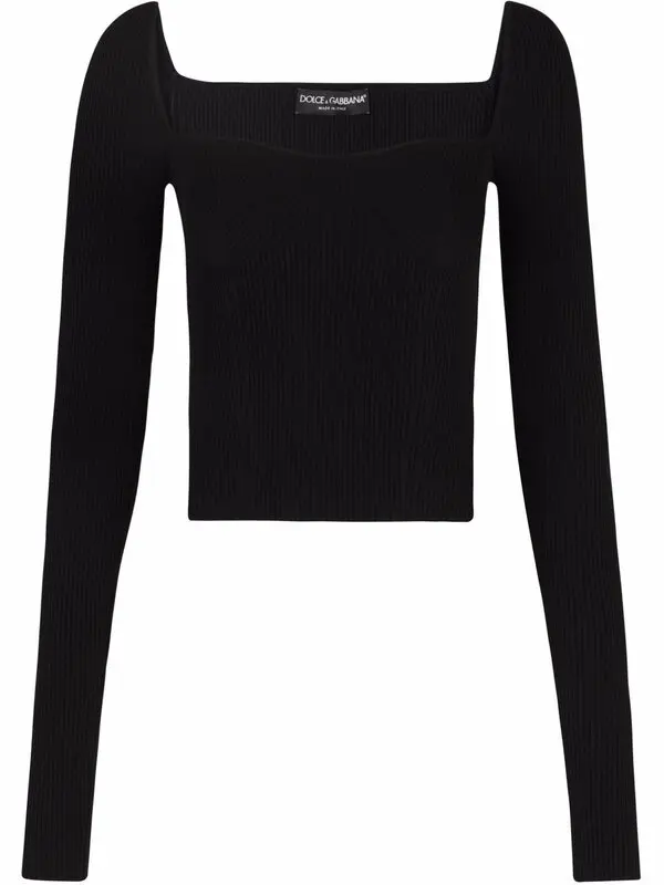Dolce & Gabbana Ribbed-knit Square-neck Jumper