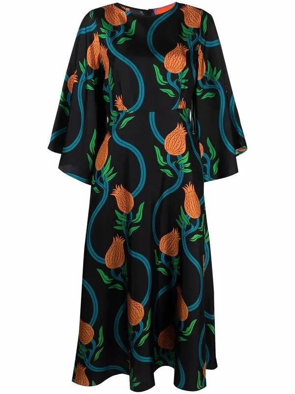 La DoubleJ Sorella Silk-twill Midi Dress