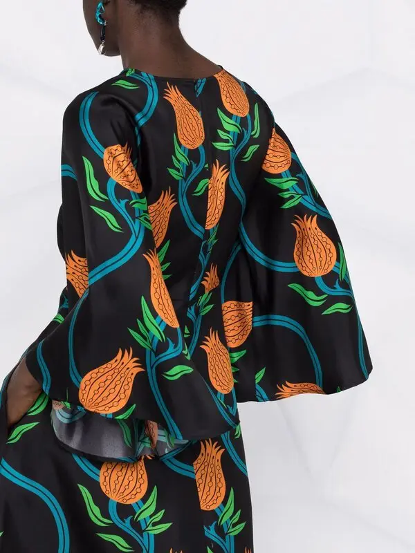 La DoubleJ Sorella Silk-twill Midi Dress
