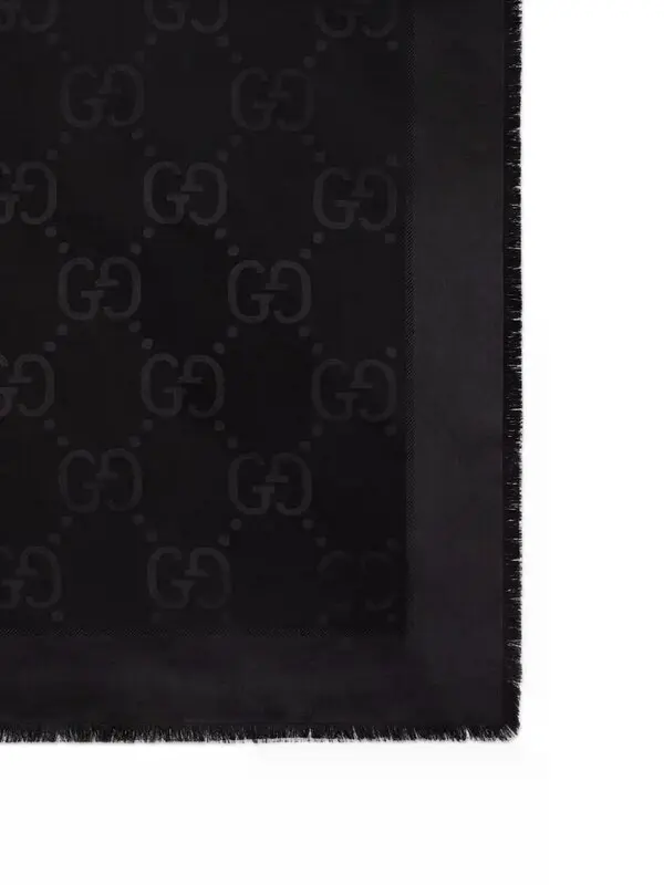 Gucci Gg Jacquard-woven Scarf - Black