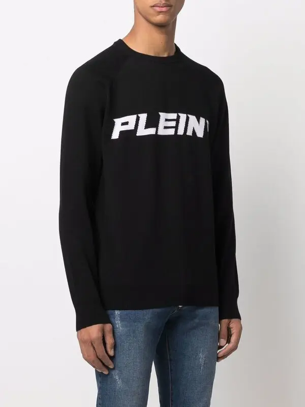 Philipp Plein Logo-print Crew Neck Jumper - Black