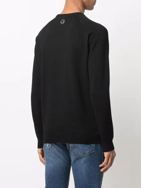 Philipp Plein Logo-print Crew Neck Jumper - Black