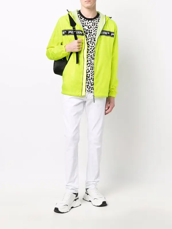 Philipp Plein Logo-tape Hooded Jacket - Yellow