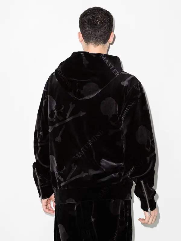 MASTERMIND WORLD Skull-print Velvet Track Jacket