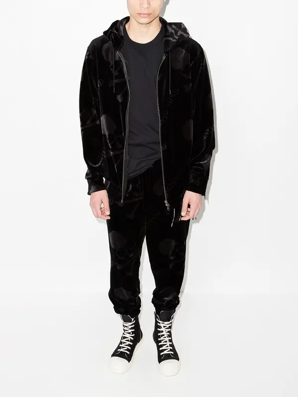 MASTERMIND WORLD Skull-print Velvet Track Jacket