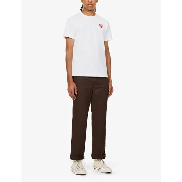 Play Comme Des Garcon Overlap-heart Print Cotton-jersey T-shirt Xxl