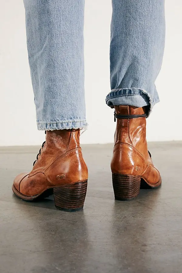 Bed Stu Brooklyn Lace Up Ankle Boots - Tan