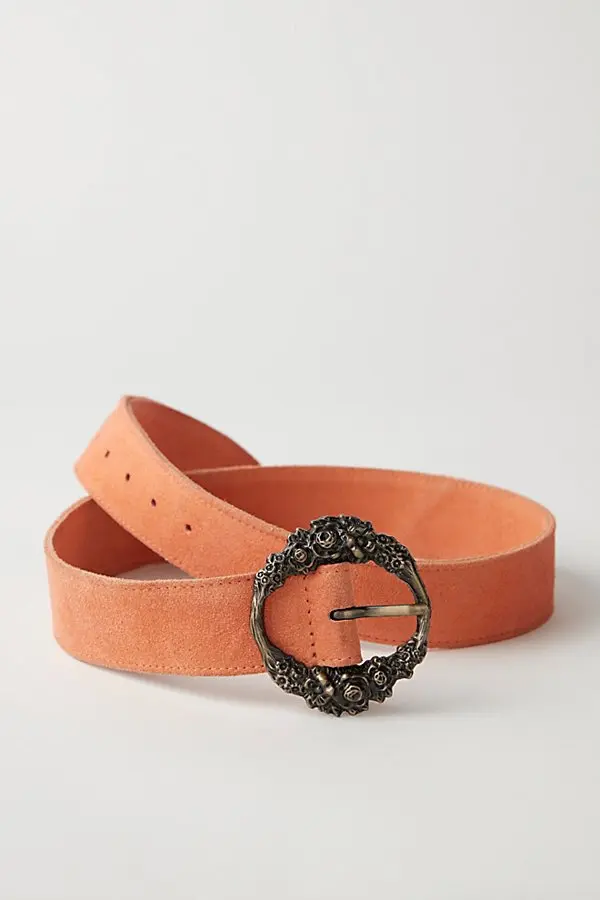 Free People Sabine Suede Belt - Cantaloupe