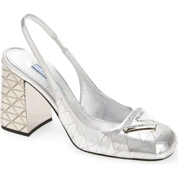 Prada Logo Slingback Sandal