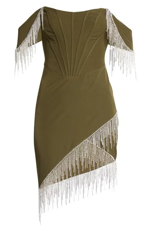 lavish alice pink fringe dress SELENE Embellished Feather Mini Dress In Pink