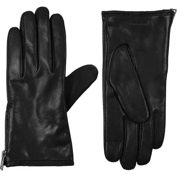 ALLSAINTS Leather Gloves With Zip - Black