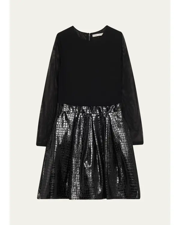 Alice + Olivia Chara Vegan-leather Party Dress