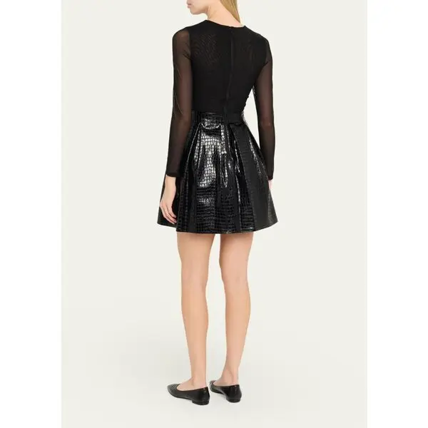Alice + Olivia Chara Vegan-leather Party Dress