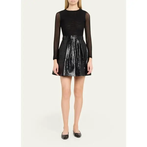 Alice + Olivia Chara Vegan-leather Party Dress