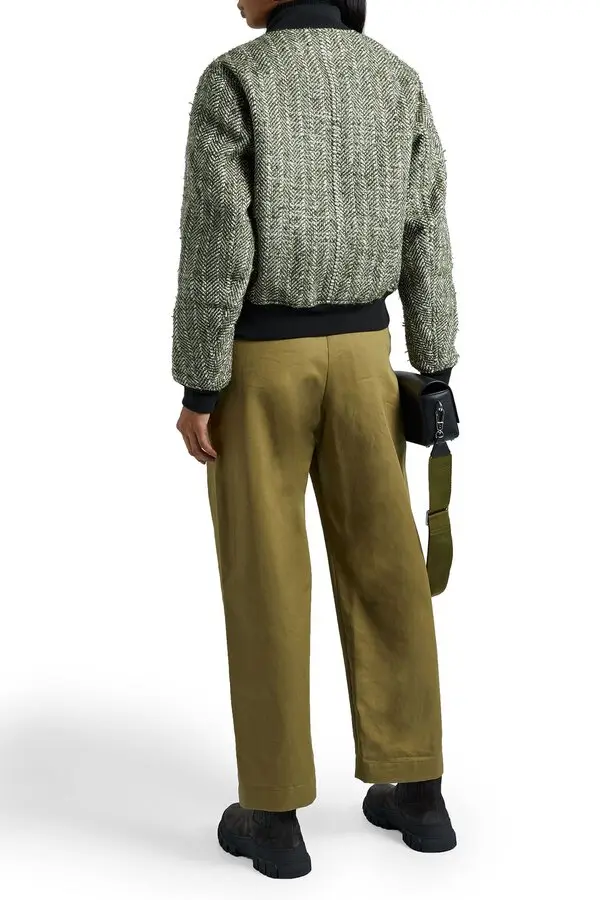 Rag & Bone Manston Metallic Herringbone Wool-blend Tweed Bomber Jacket