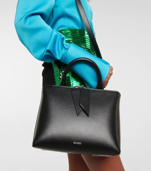 Attico Monday Medium Leather Tote