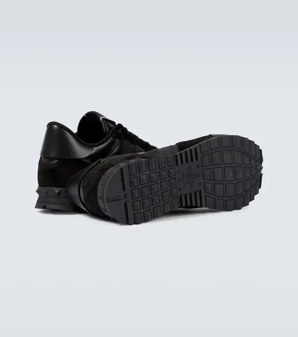 Valentino Garavani Leather Rockrunner Sneakers - Black
