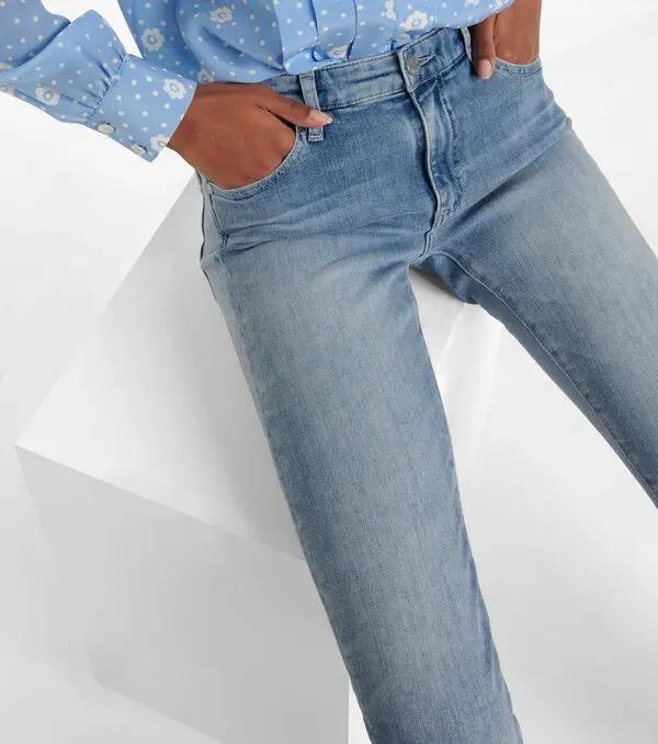 Ag Prima Crop Mid-rise Skinny Jeans - Blue