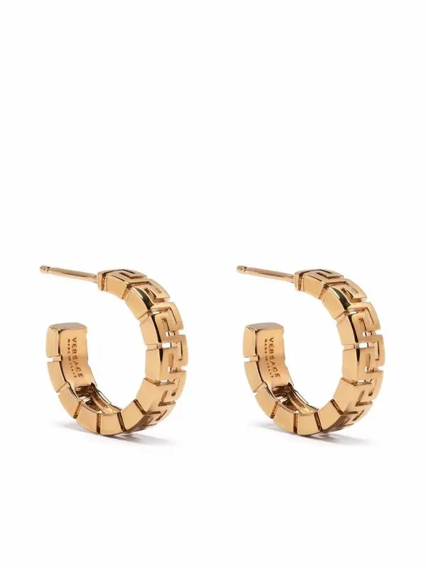 Versace Greca Hoop Earrings - Gold