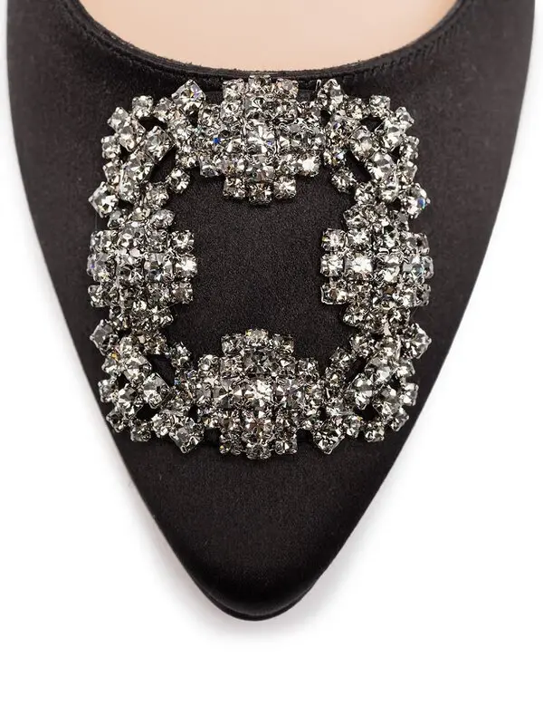 Manolo Blahnik Hangisi Crystal-buckle Pumps - Black