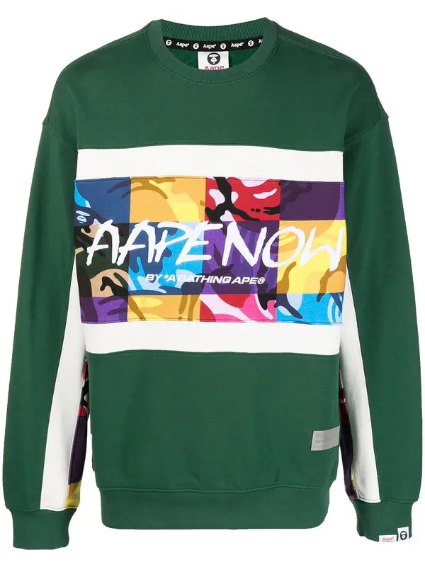 AAPE BY *A BATHING APE Logo-print Cotton Jumper