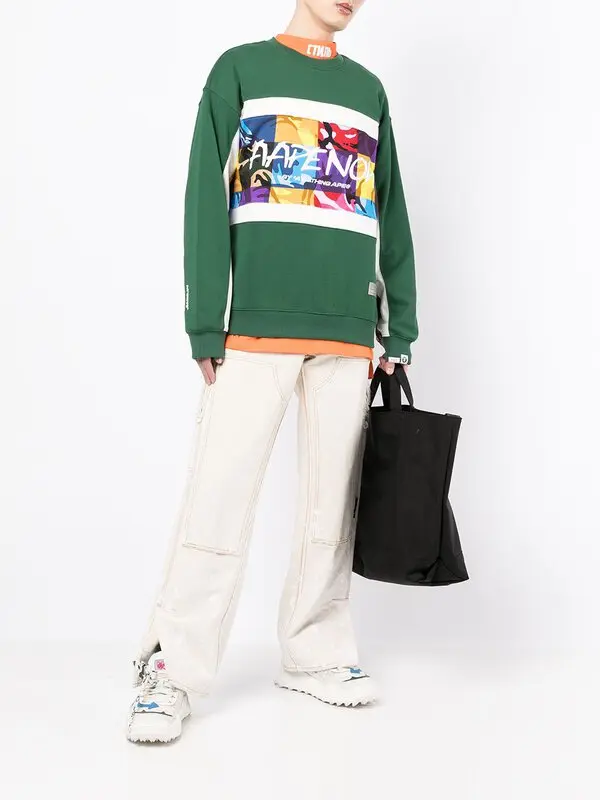 AAPE BY *A BATHING APE Logo-print Cotton Jumper