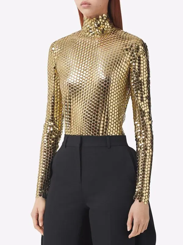 Burberry Ebellished Long-sleeve Bodysuit