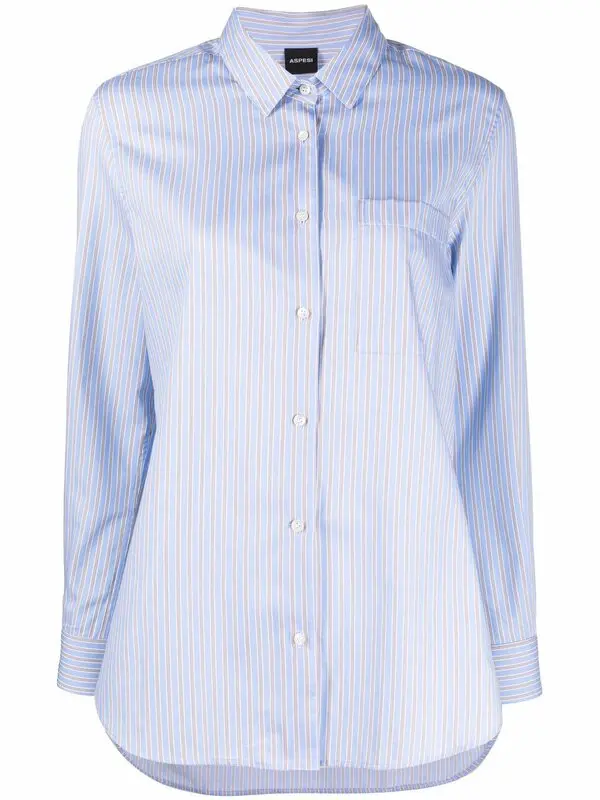 Aspesi Striped Cotton Shirt - Blue