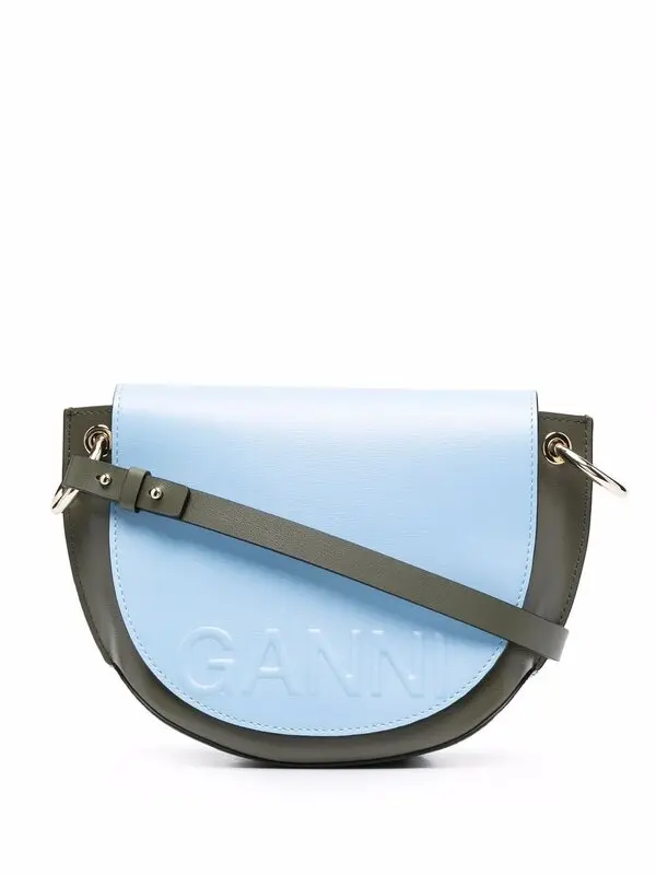 GANNI Recycled-leather Saddle Bag