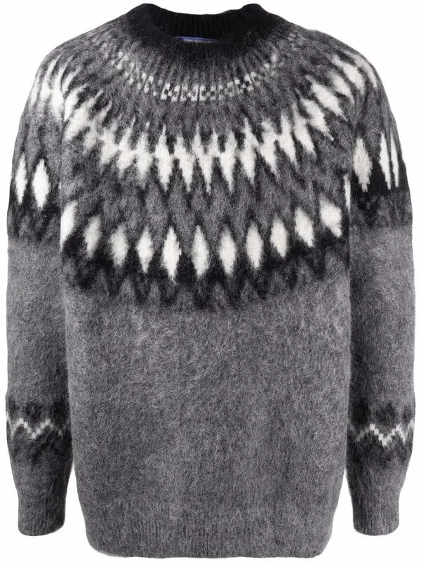 Junya Watanabe Geometric-print Knitted Jumper