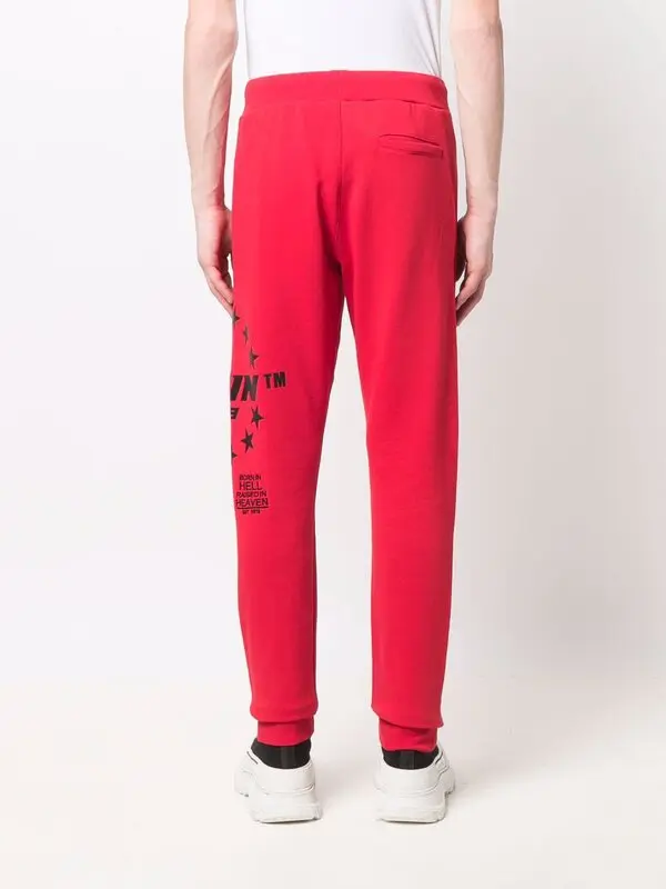 Philipp Plein Logo Skull Tracksuit Bottoms - Red