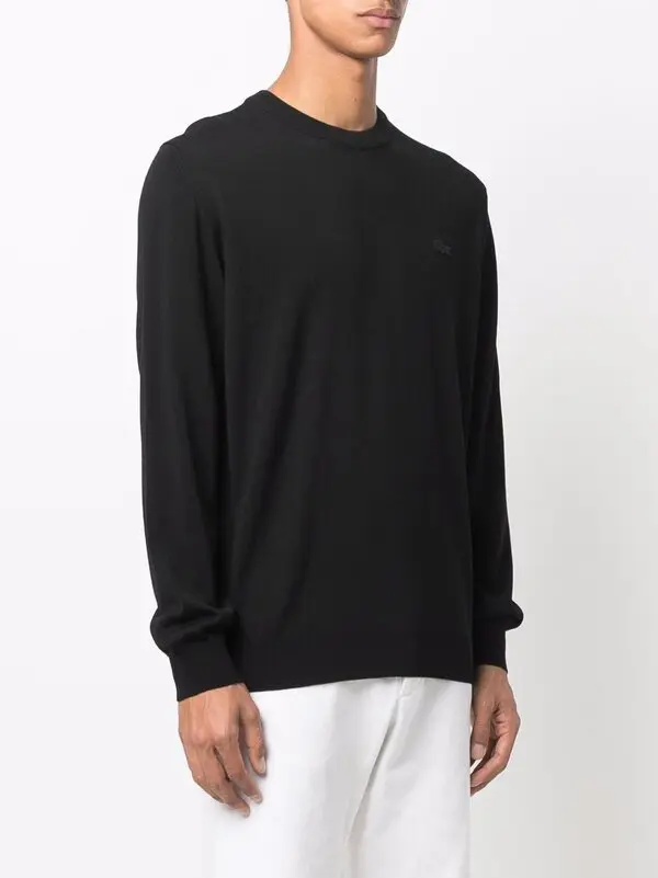 Lacoste Logo Embroidered Sweatshirt - Black